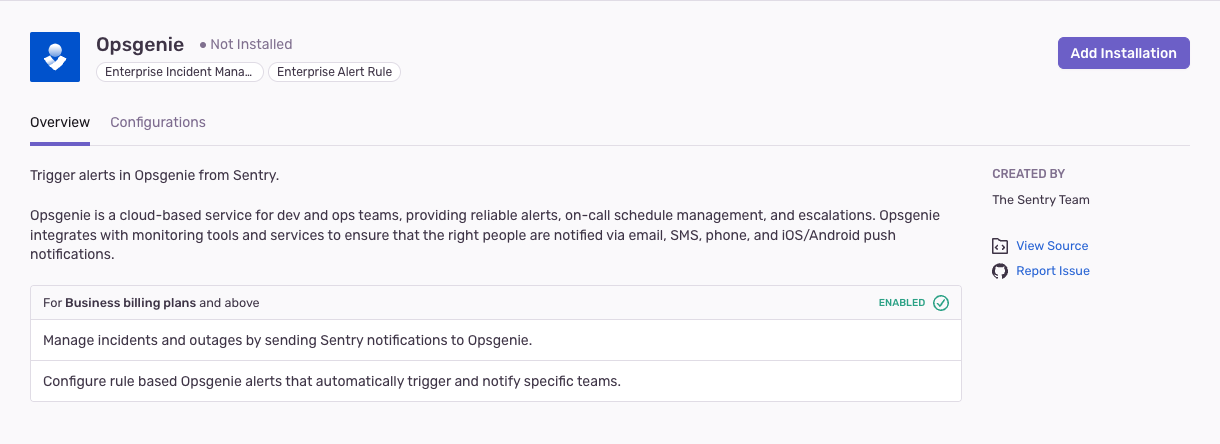 Opsgenie Integration
